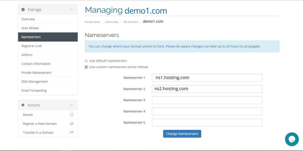 How to set the NameServer of a Domain? Tech Guide